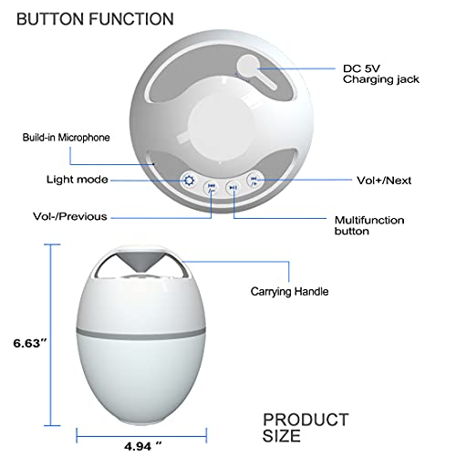 Blufree Pool Speaker with Lights,Bluetooth Portable Speaker IP67 Waterproof Hot Tub Speaker,Louder Volume,Rich Bass, Mic, 82ft Wireless Range Floating Speaker for Outdoor Pool Sports Home Party Shower