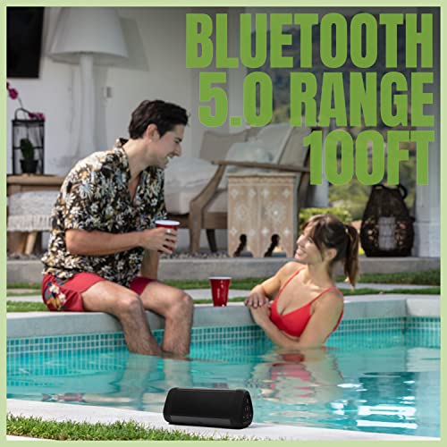 Cambridge Soundworks OontZ Angle 3 Ultra Waterproof 5.0 Bluetooth Speaker, 14 Watts, Hi-Quality Sound & Bass, 100 Ft Wireless Range, Bluetooth Speakers (Black)