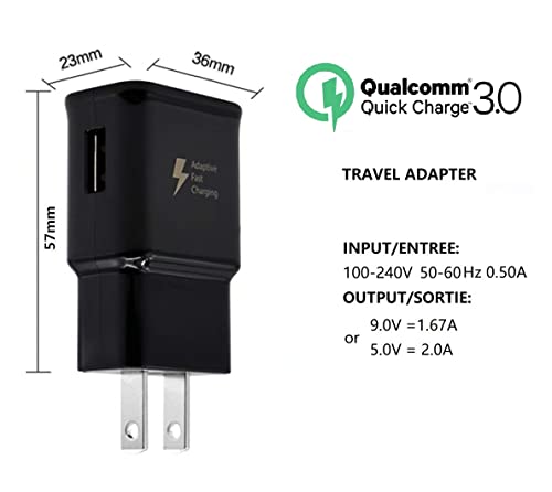Samsung Charger Fast Charging Type C Cable 6FT with Cell Phone Charger for Samsung Galaxy S10/S10e/S10 Plus/S9/S9 Plus/S8/S8 Plus/Note 8/Note 9/Note 10/Note 20/A50/A51/A52/A53/S20/S21/S22/S23 [2-Pack]