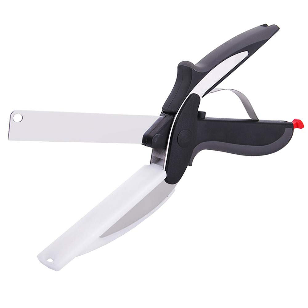 Topmat Kitchen 2-in-1 Stainless Steel Food Scissors,Kitchen Scissors with Cutting Board,Kitchen Scissor Food Chopper Scissor
