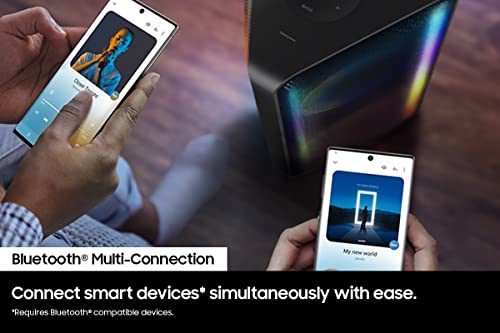 SAMSUNG MX-ST40B Sound Tower High Power Audio, 160W Floor Standing Speaker, Bi-Directional Sound, Built-in Battery, IPX5 Water Resistant, Party Lights, Bluetooth Multi-Connection, 2022