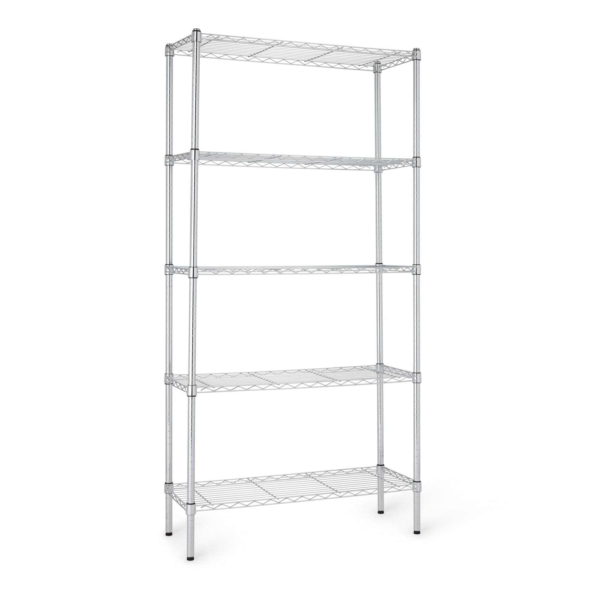 Amazon Basics 5-Shelf Adjustable, Heavy Duty Storage Shelving Unit (350 lbs loading capacity per shelf), Steel Organizer Wire Rack, Chrome (36L x 14W x 72H)
