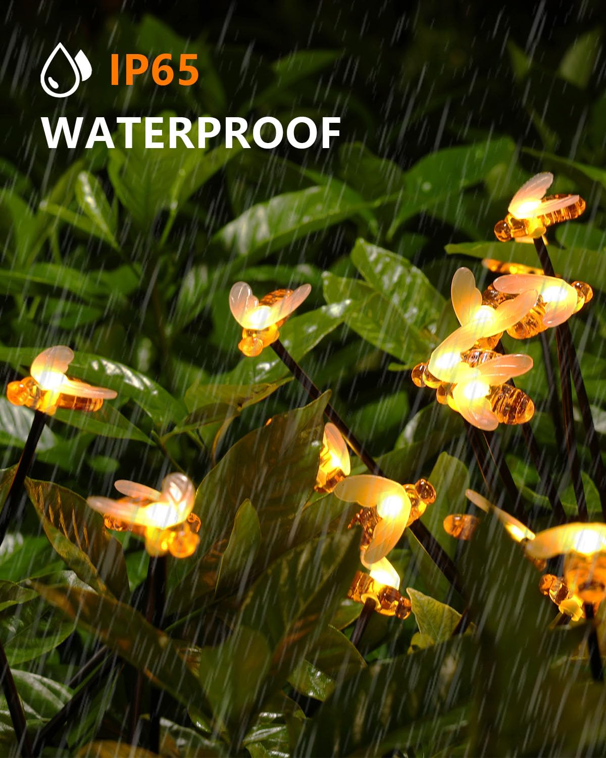 Otdair Solar Lights for Outside Garden,New-Upgraded 4 Pack Solar Lights Outdoor Waterproof,Outdoor Lights Solar Powered Bee Lights,Garden Lights Solar Outdoor for Backyard Garden Warm 8LED