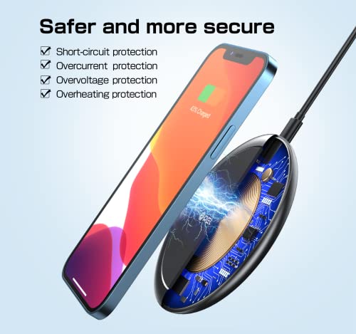 2023 Wireless Charger for Samsung [2 Pack], PELARD 15W Max Fast Wireless Charging Pad for Samsung S23/S22/S21, Charging Pad for iPhone 13/12/11/Series AirPods Pro/AirPods/Galaxy Buds (NO QC Adapter)