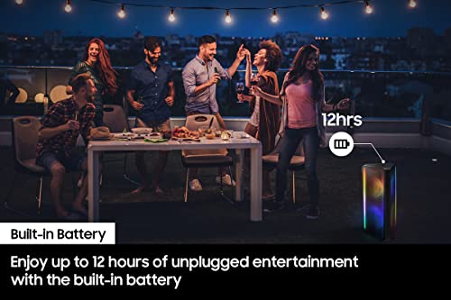 SAMSUNG MX-ST40B Sound Tower High Power Audio, 160W Floor Standing Speaker, Bi-Directional Sound, Built-in Battery, IPX5 Water Resistant, Party Lights, Bluetooth Multi-Connection, 2022