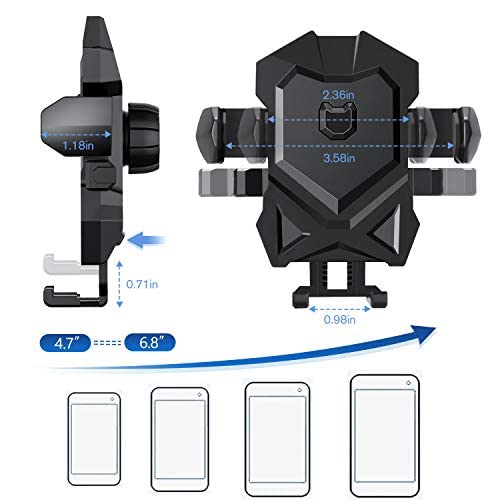 Manords Car Phone Mount Holder for Dashboard Windshield Compatible with All iPhone & Android Cell Phones, Black