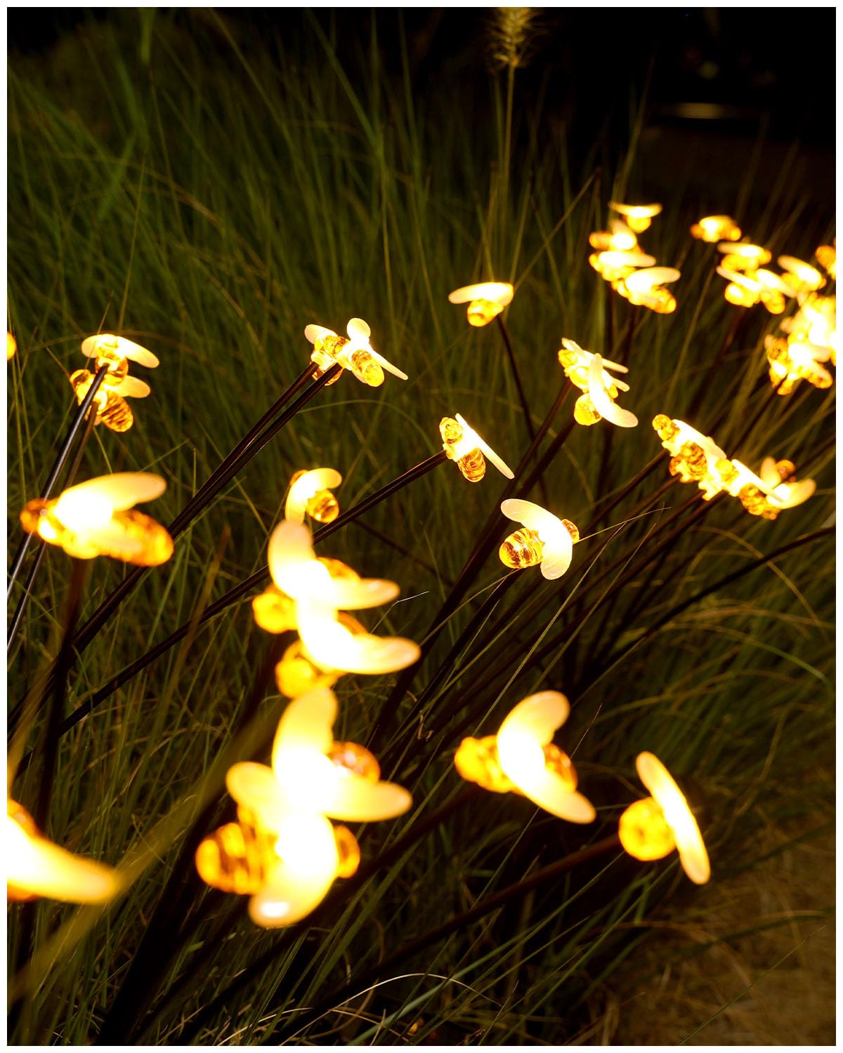 Otdair Solar Lights for Outside Garden,New-Upgraded 4 Pack Solar Lights Outdoor Waterproof,Outdoor Lights Solar Powered Bee Lights,Garden Lights Solar Outdoor for Backyard Garden Warm 8LED