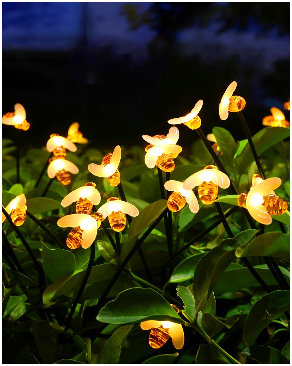 Otdair Solar Lights for Outside Garden,New-Upgraded 4 Pack Solar Lights Outdoor Waterproof,Outdoor Lights Solar Powered Bee Lights,Garden Lights Solar Outdoor for Backyard Garden Warm 8LED
