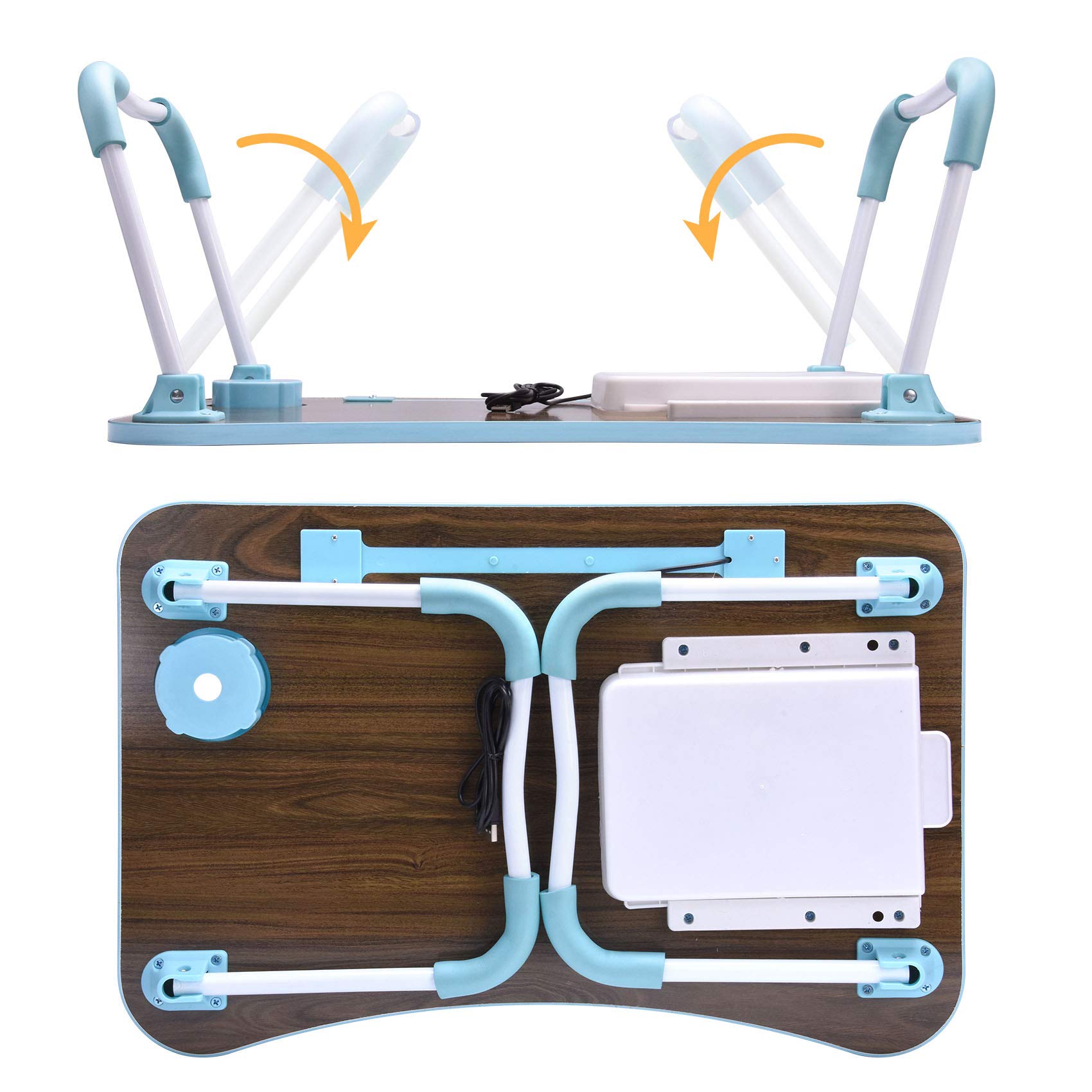 Slendor Laptop Desk Laptop Bed Stand Foldable Laptop Table Folding Breakfast Tray Portable Lap Standing Desk Reading and Writing Holder with Drawer