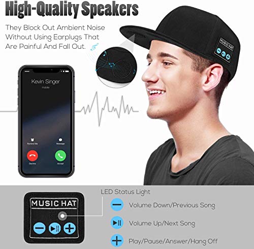 EDYELL Hat with Bluetooth Speaker Adjustable Bluetooth Hat Wireless Smart Speakerphone Cap for Outdoor Sport Baseball Cap is The Birthday Gifts for Men/Women/Boys/Girls