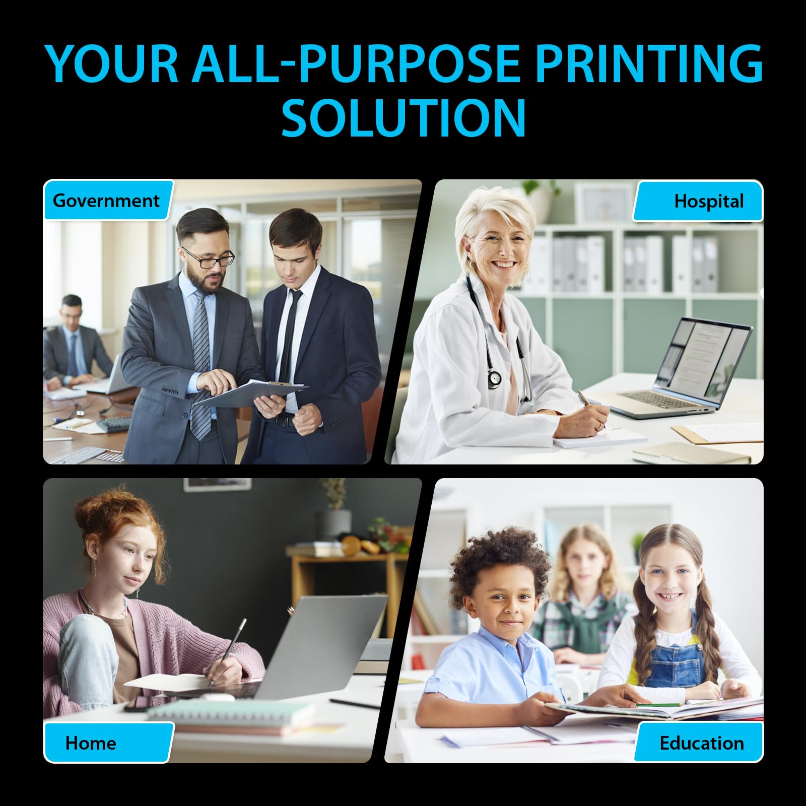 Smart Ink Compatible Toner Cartridge Replacement (with CHIP) for HP 58A CF258A 58X CF258X 58 (2 Black Pack) to use with HP Laserjet Pro M404n M404dn M404dw MFP M428fdw M428fdn M428dw Printers