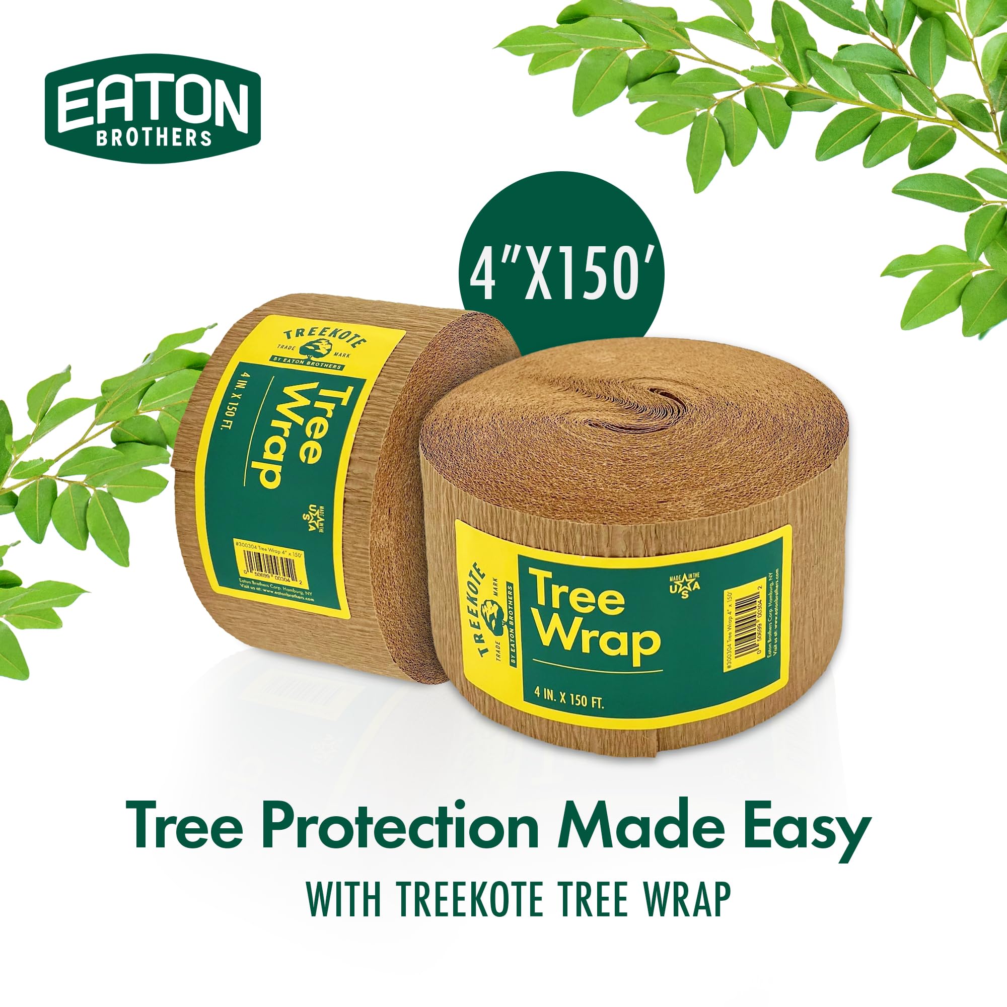 Treekote Brown Paper Tree Wrap - 4" x 150' Commercial Outdoor Use