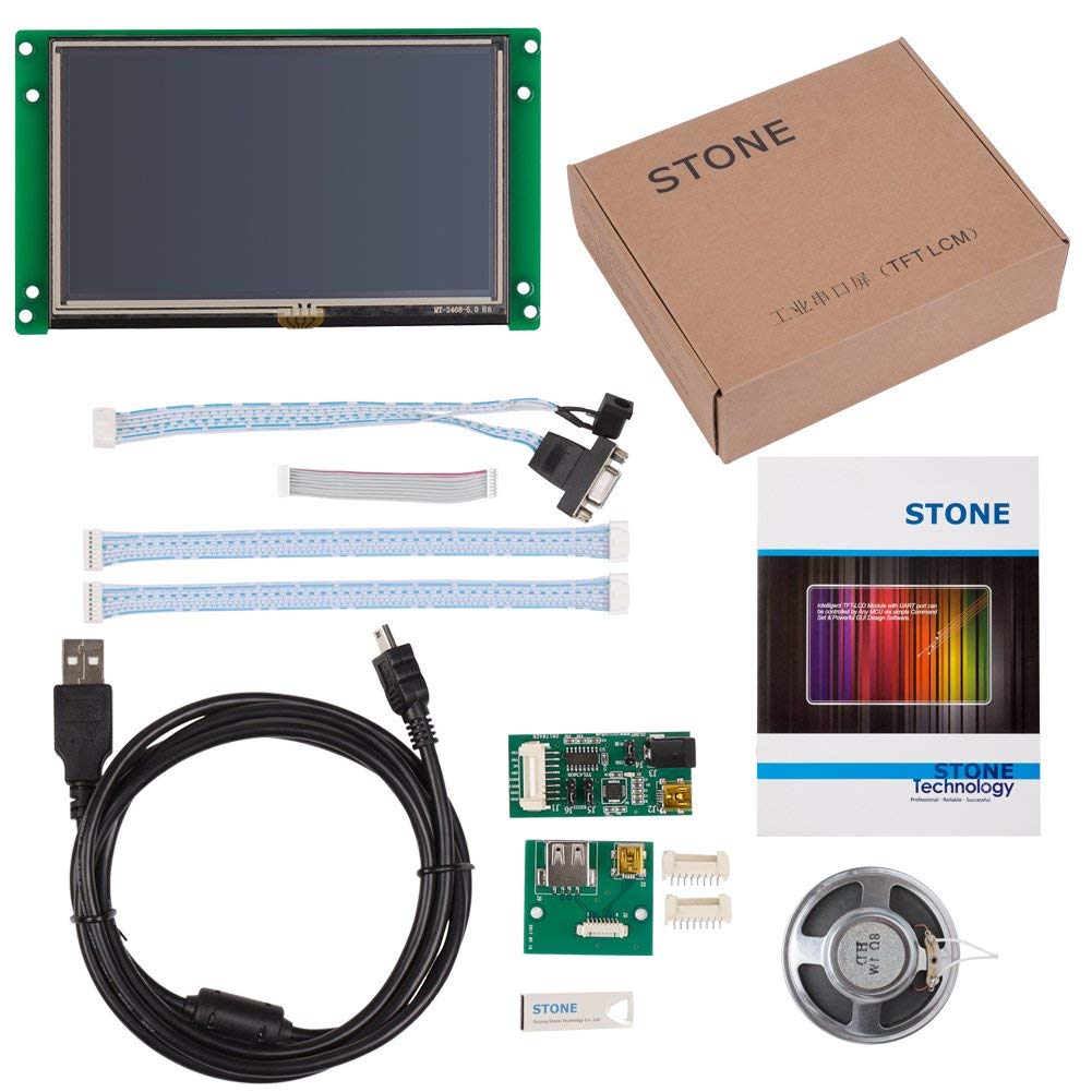 5 Inch HMI Smart TFT LCD Display Module with Controller Board + Software + Touch Screen for Industrial Control or Arduino(5 Inch, YTVI050WT-01)