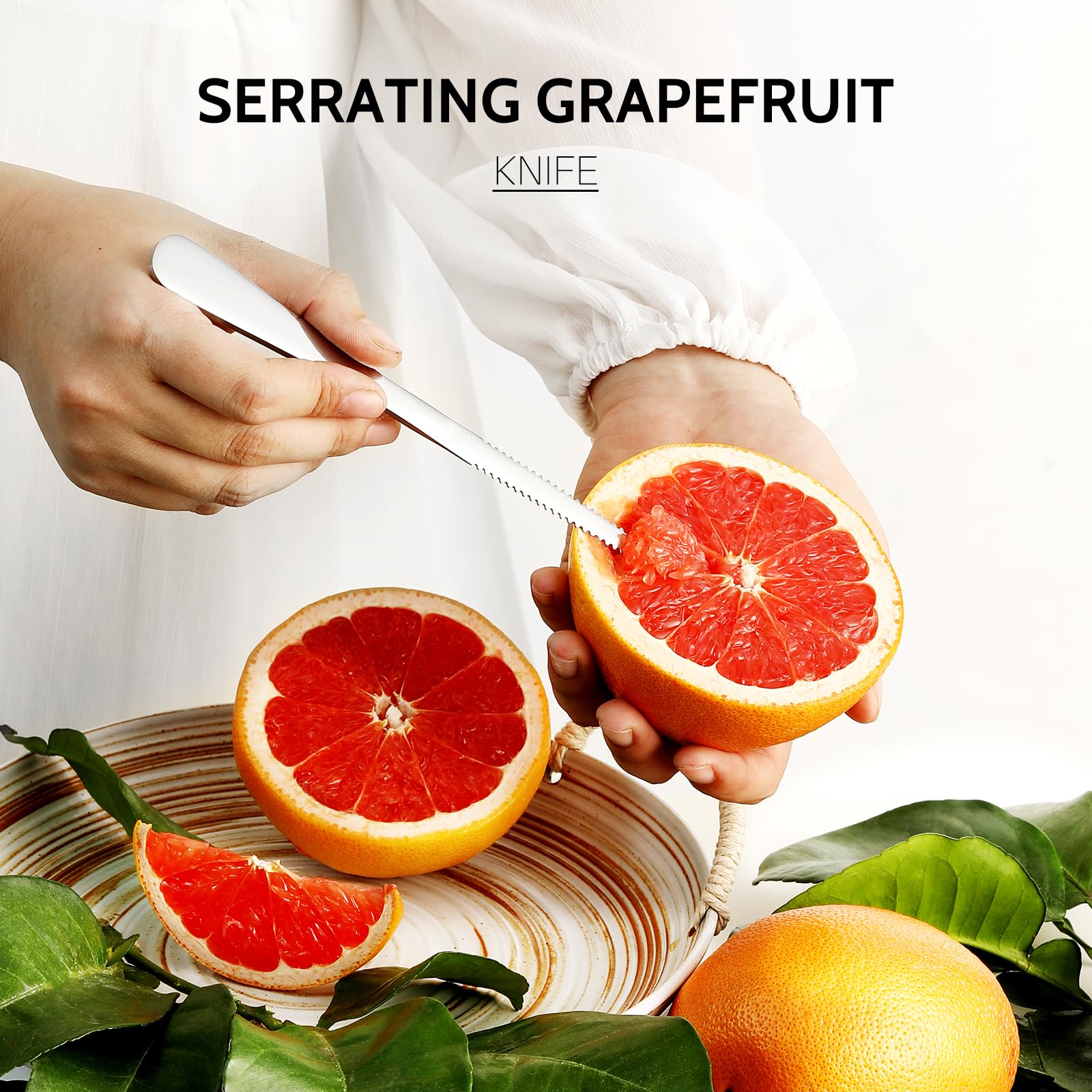 Hiware 4-piece Grapefruit Spoons, Stainless Steel