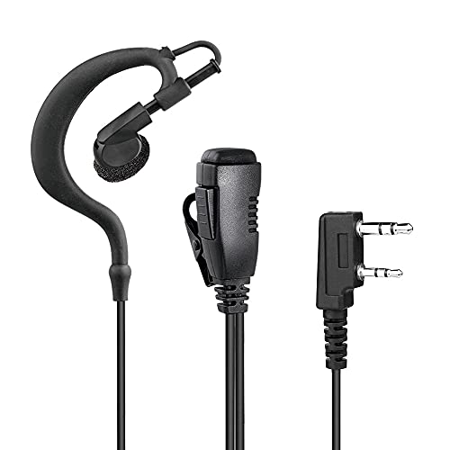 R SPIDER WIRELESS Two Way Radio Earpiece with PTT Compatible with Kenwood 2.5mm+3.5mm 2-Pin Walkie Talkie Headsets Single Wire Mic Headphone