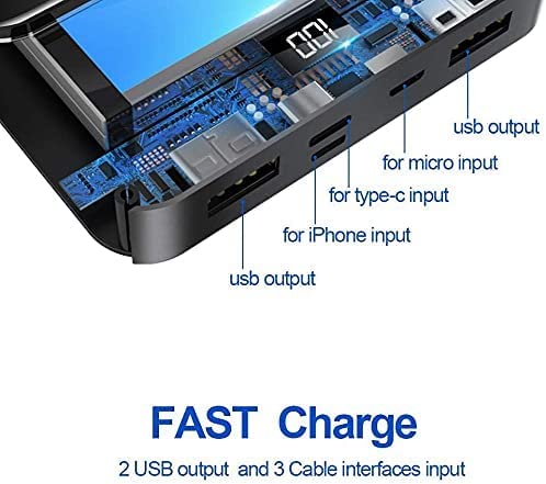 T-CORE Power Bank 10000mAh Portable Charger,Smallest External Battery Lightest Ultra Compact High Speed 2USB Cell Phone Mobile Pack for iPhone Xs 8 7 6 Samsung Galaxy Note S9 iPad Tablet-Black