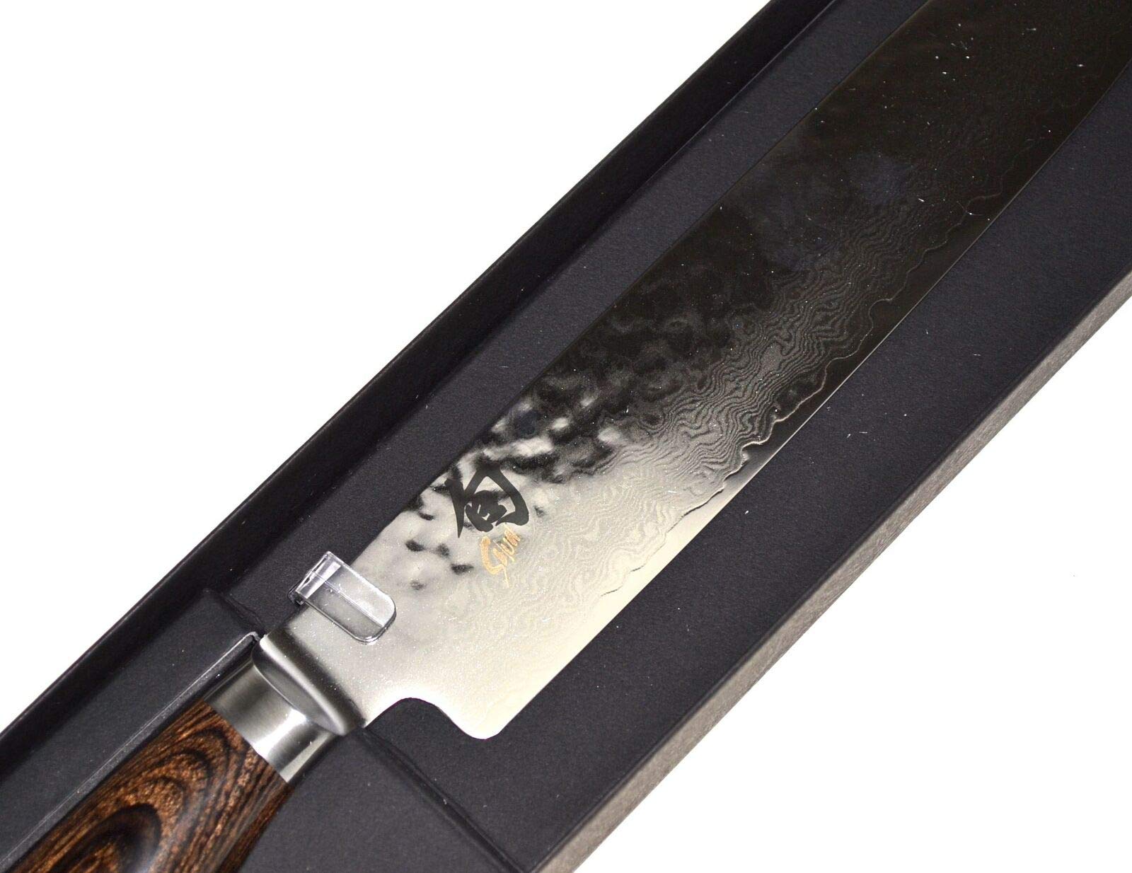 Shun TDM0704 Cutlery Premier Slicing 9.5", Hammered TSUCHIME Finish, Long, Thin Blade, Allows for Cleaner Preserve Juices and Flavor, Ideal Meat Cutting Knife, 9-1/2-Inch, Silver