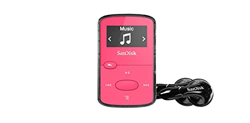 SanDisk 8GB Clip Jam MP3 Player, Pink - microSD card slot and FM Radio - SDMX26-008G-G46P