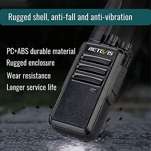 Retevis RT68 Walkie Talkie(10 Pack) with Earpiece(6 Pack) with 6 Way Multi Unit Charger(1 Pack), Two Way Radios Rechargeable, Heavy Duty Walkie Talkies for Adults, for Restaurant School Manufacturing