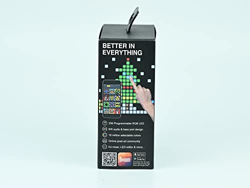 Divoom TimeBox Evo -- Pixel Art Bluetooth Speaker with 16x16 LED Display APP Control - Cool Animation Frame & Gaming Room Setup & Bedside Alarm Clock- Black
