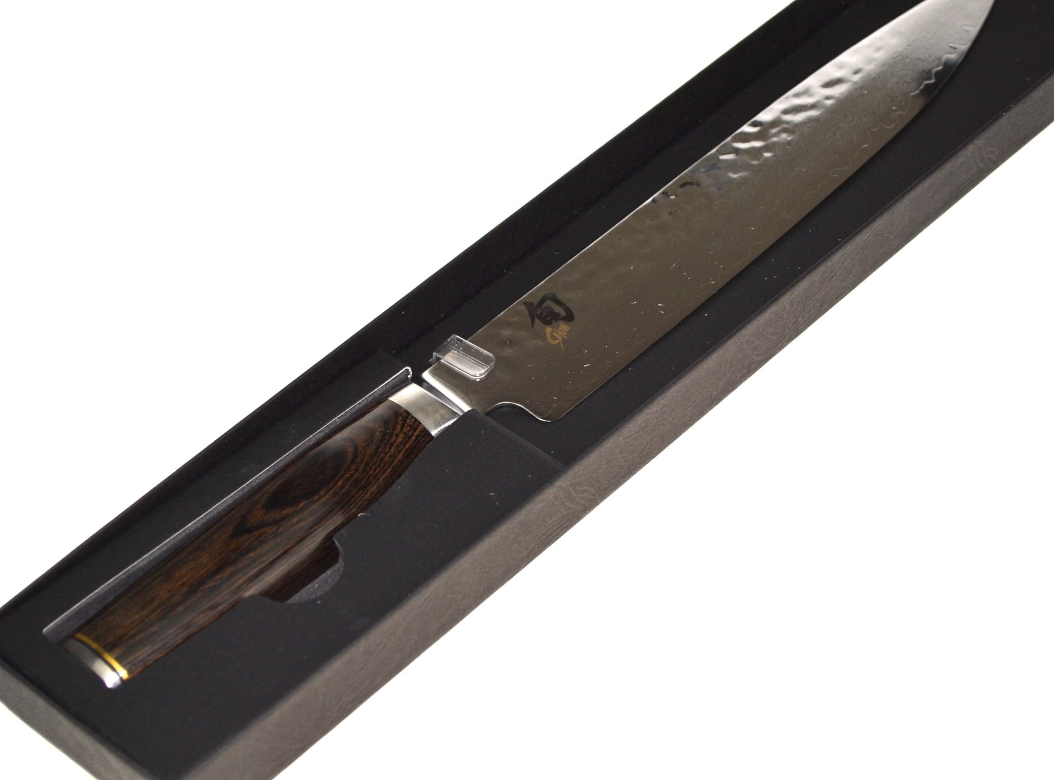 Shun TDM0704 Cutlery Premier Slicing 9.5", Hammered TSUCHIME Finish, Long, Thin Blade, Allows for Cleaner Preserve Juices and Flavor, Ideal Meat Cutting Knife, 9-1/2-Inch, Silver