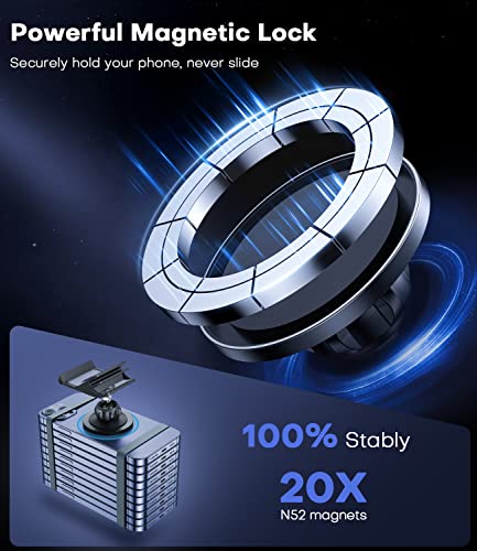 HolderProf 2022 2021 Tesla Model 3 Model Y MagSafe Phone Mount for iPhone 14/13/12 Series and Magnetic Cases, Air Vent Car Phone Holder Mount Fit for All Phone, Only Design for All Tesla Model y/3