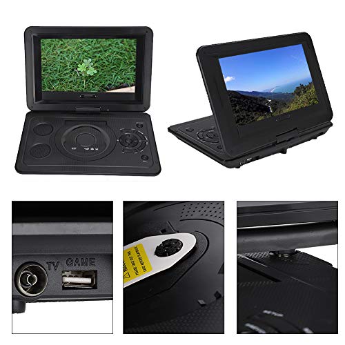 Portable DVD Player, HD TV Car Travel DVD Player Video Player with 13.9inch 800*480 Resolution 16:9 LCD Swivel Screen for Home/ Office/ Vehicle, Built-in 3D Audio Processing and Stereo Speakers(US)