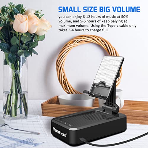 Cell Phone Stand with Wireless Bluetooth Speaker Compatible for iPhone/Samsung/iPad Tablet, Anti-Slip Design Phone Stand with HD Surround Sound Bluetooth Speaker for Home,Office,Outdoor etc.