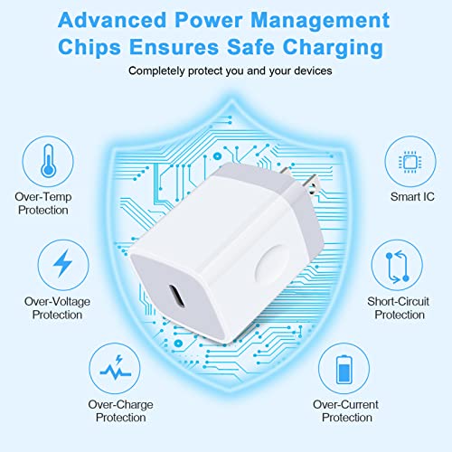 USB C Charger Block Samsung Fast Charger Box for Samsung Galaxy A14 5G,A23,A13,S23,A54,S21 FE,A03s,Z Fold 4,A53,A34,A04S,S22,S20;Pixel 7 Pro/6,20W Wall Plug Power Adapter+6FT Type C to C Charger Cable