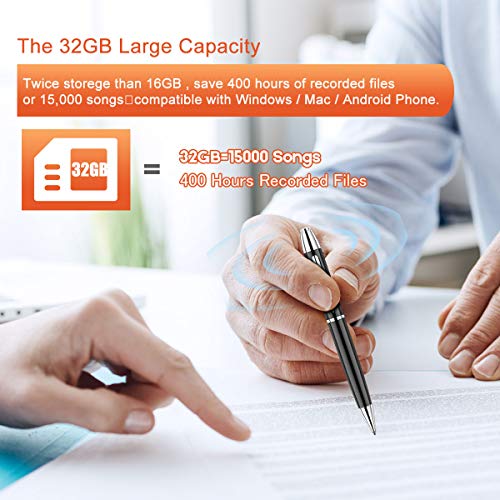 32GB Digital Voice Recorder - Voice Activated Recorder for Lectures Meetings Classes, Audio Recording Device Audio Recorder Portable USB MP3 Playback