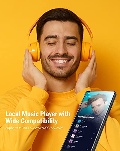 AGPTEK 40GB MP3 Player with Bluetooth and WiFi, 4" Full Touch Screen MP4 Player with Spotify, Android Online Music Player with Speaker, FM Radio, Expandable Up to 32GB