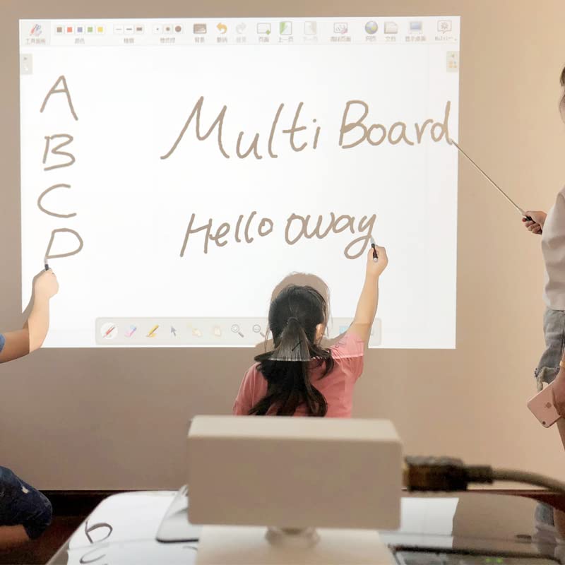 Interactive Whiteboard System Multi Touch Screen,Digital Smart Board Long Focus Manual Positioning Support Windows Portable Infrared for Children Classroom Education Presentation