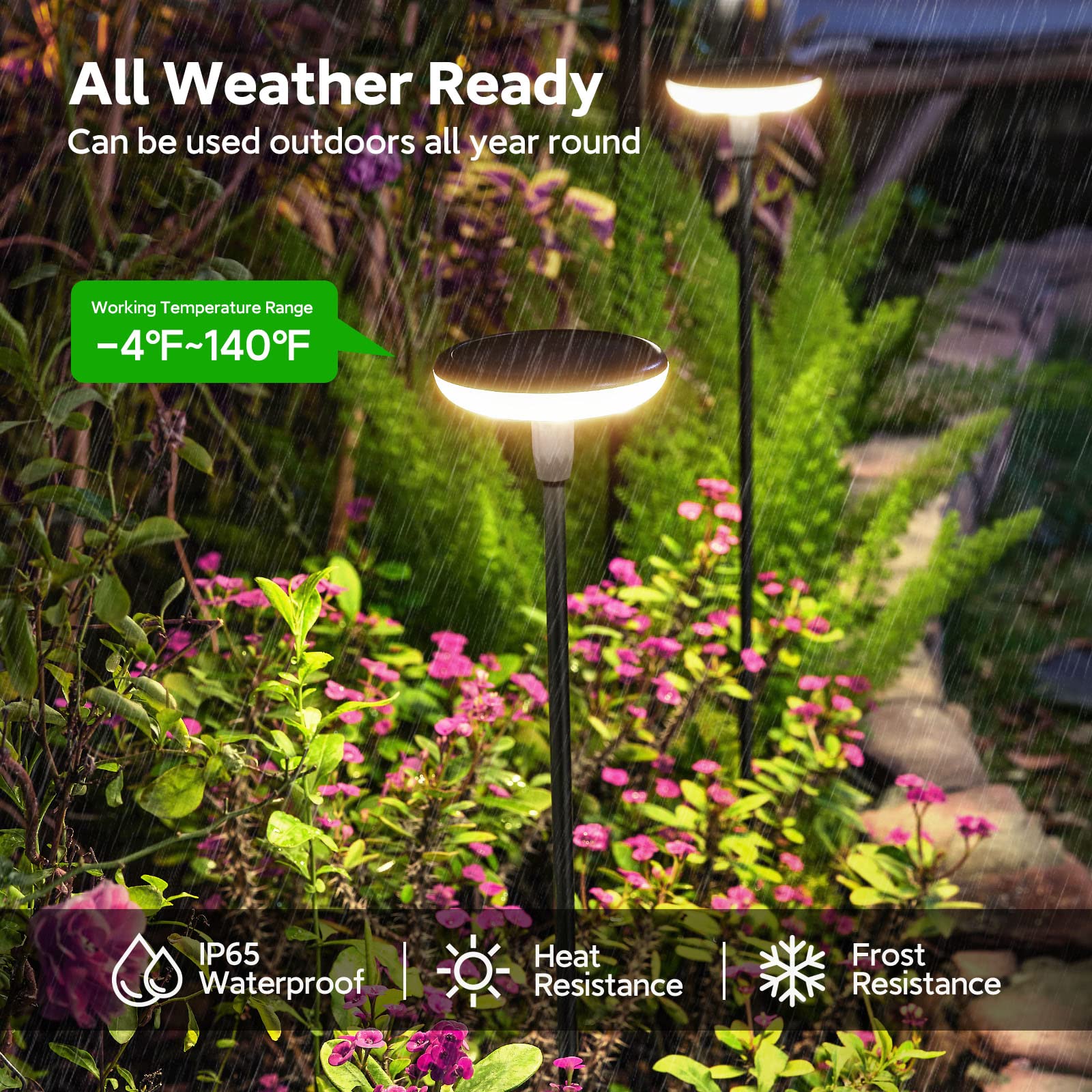 LETMY Solar Outdoor Lights Garden Decor, 6 Pack Super Bright Solar Garden Lights Outdoor Waterproof, Solar Swaying Light, Sway by Wind, Auto On/Off 34LM Outdoor Solar Lights for Yard Patio Pathway