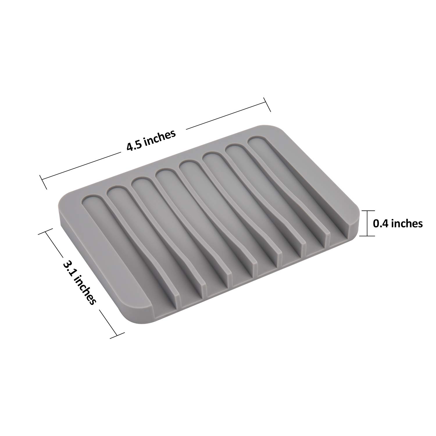 2PCS Mcyye Self Draining Soap Dishes, Premium Silicone Soap Holder, Soap Saver for Shower, Bathroom, Kitchen, Bath Tub, Razor, Sponges, Easy Clean with a Little Water, Extend Soap Life, Easy Dry