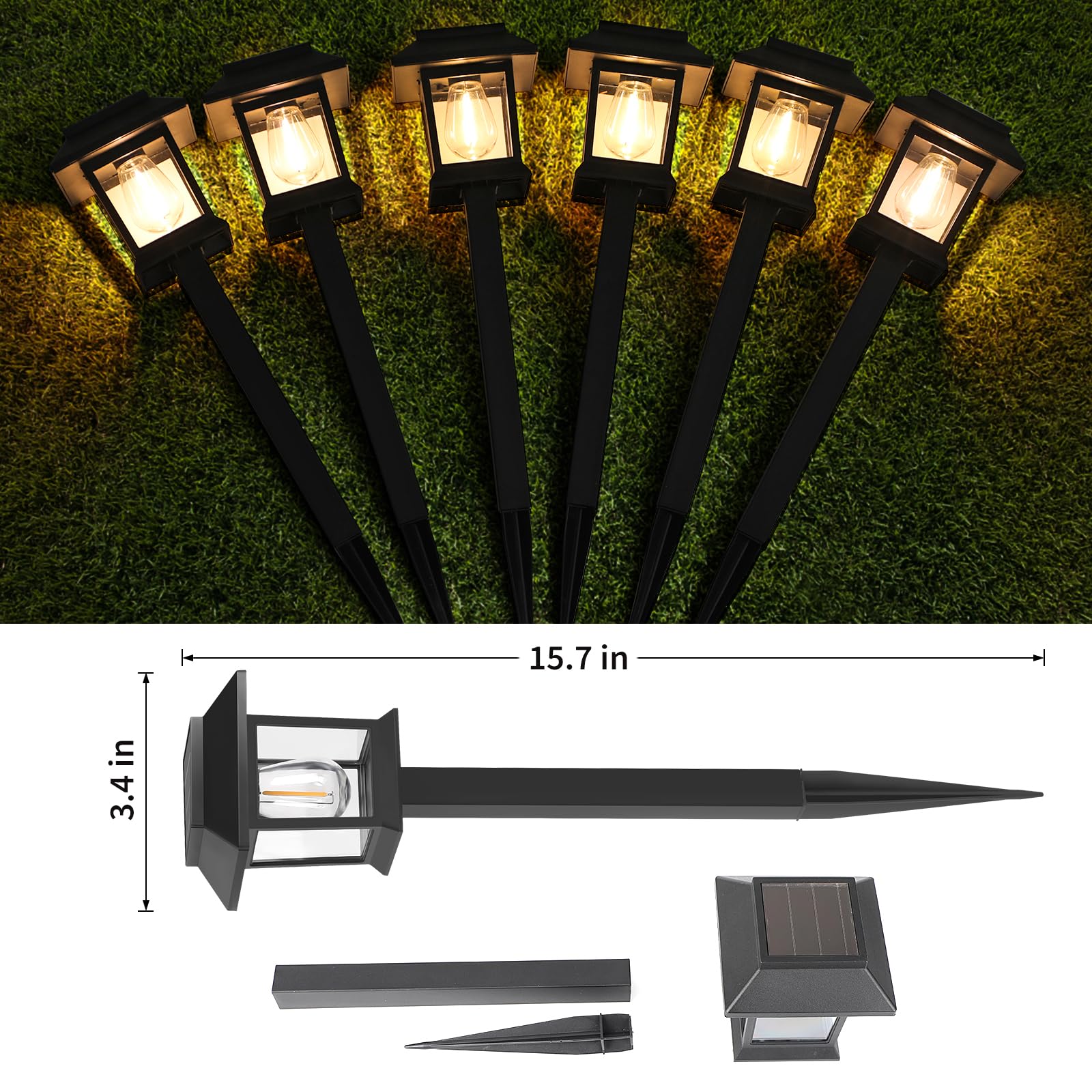 Solar Lights for Outside,10 Pack Waterproof Solar Garden Lights, Auto On/Off Solar Pathway Lights for Your Garden, Landscape, Path, Yard, Patio, Driveway,Walkway Decor