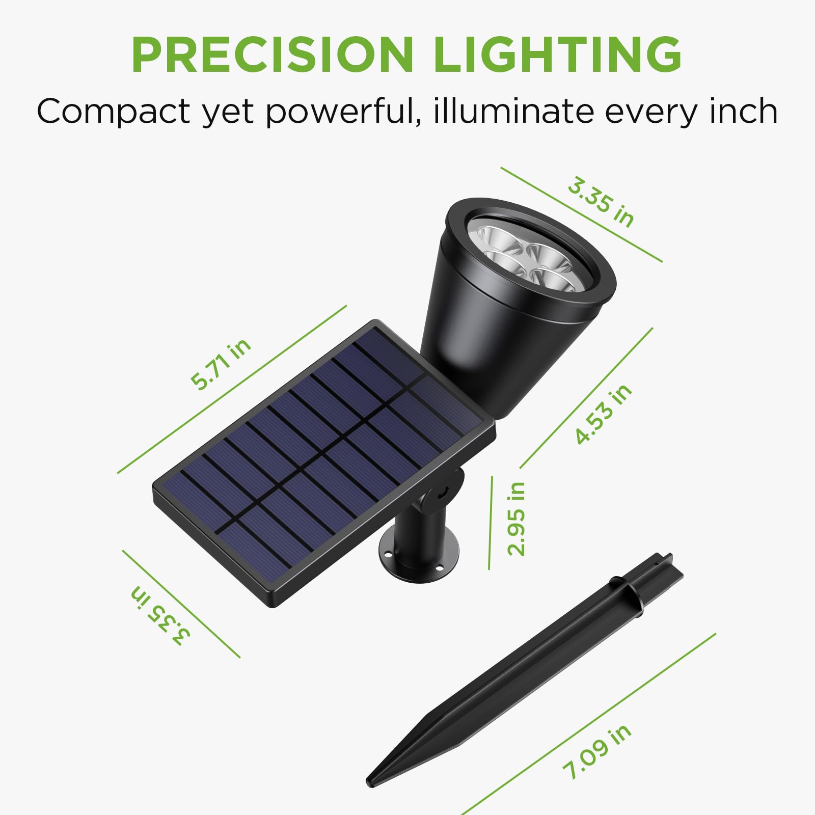 InnoGear Solar Lights Outdoor Waterproof Solar Garden Light for Outside Yard Landscape Lighting Pathway Spot Lights Spotlight Wall Light Auto On/Off, Pack of 6 (White)