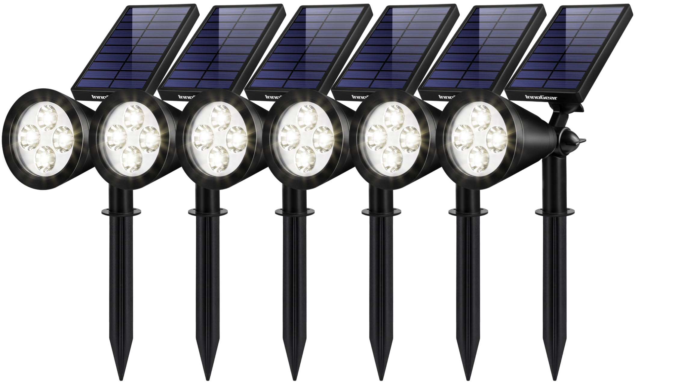 InnoGear Solar Lights Outdoor Waterproof Solar Garden Light for Outside Yard Landscape Lighting Pathway Spot Lights Spotlight Wall Light Auto On/Off, Pack of 6 (White)
