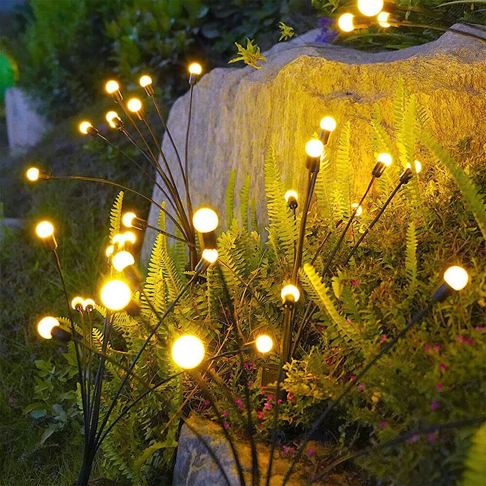 TYUWGMS Solar Lights Outdoor,Swaying Garden Firefly Lights, Solar Garden Lights, Waterproof Fairy Decor Outdoor Solar Lights,Ideal for Patio, Yard, Path Fence