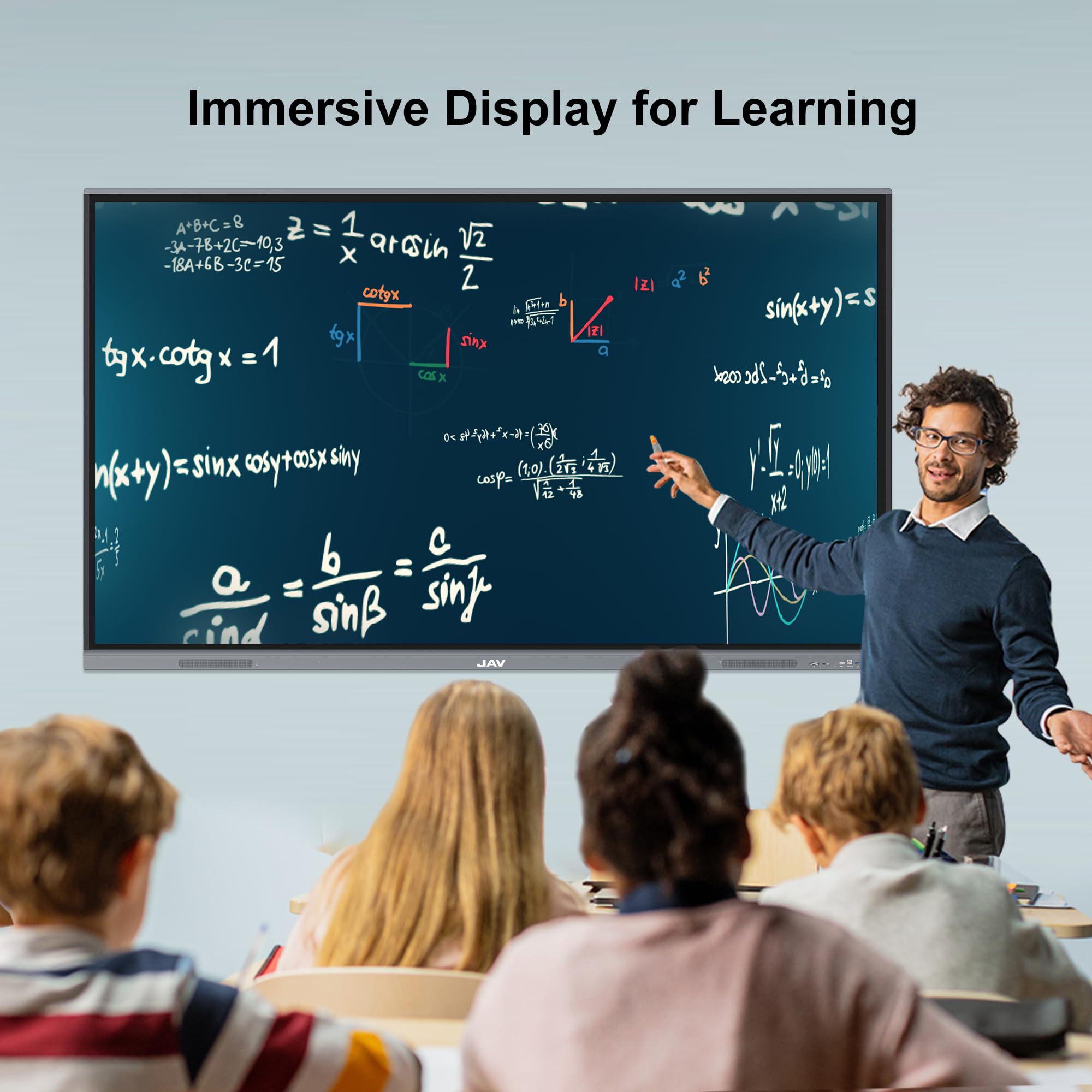 JAV Smart Board H10 Interactive Whiteboard 55 Inch Touchscreen 4K Display Board for Classroom Home Office(Wall Mount Included