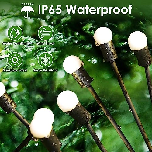 BOSSERN 2023 Solar Garden Lights, 6 Pack Solar Firefly Lights, Solar Christmas Lights Outdoor Waterproof, Solar Twinkle Swaying Fairy Light for Pathway Yard Garden Christmas Decoration (Warm White)