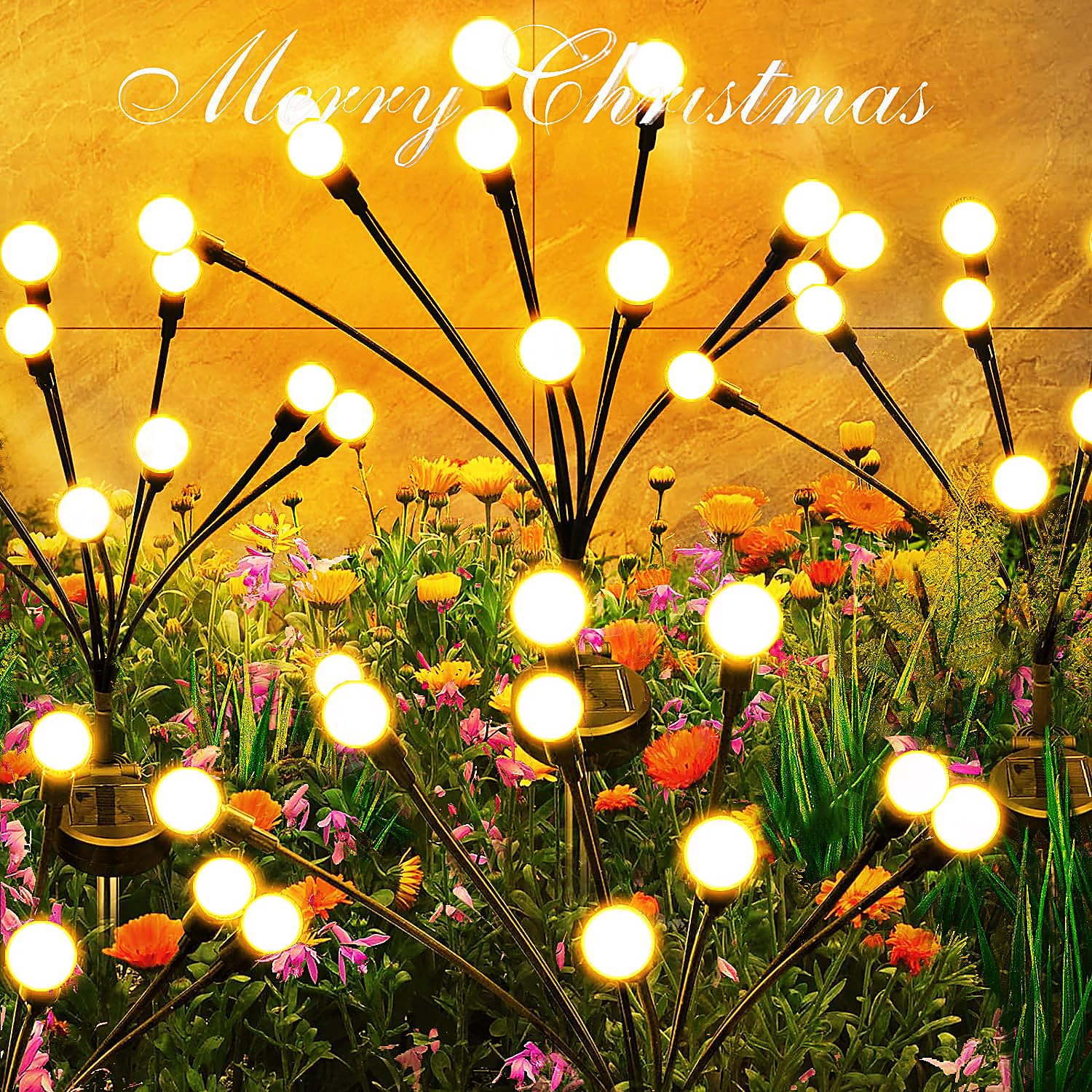 TYUWGMS Solar Lights Outdoor,Swaying Garden Firefly Lights, Solar Garden Lights, Waterproof Fairy Decor Outdoor Solar Lights,Ideal for Patio, Yard, Path Fence