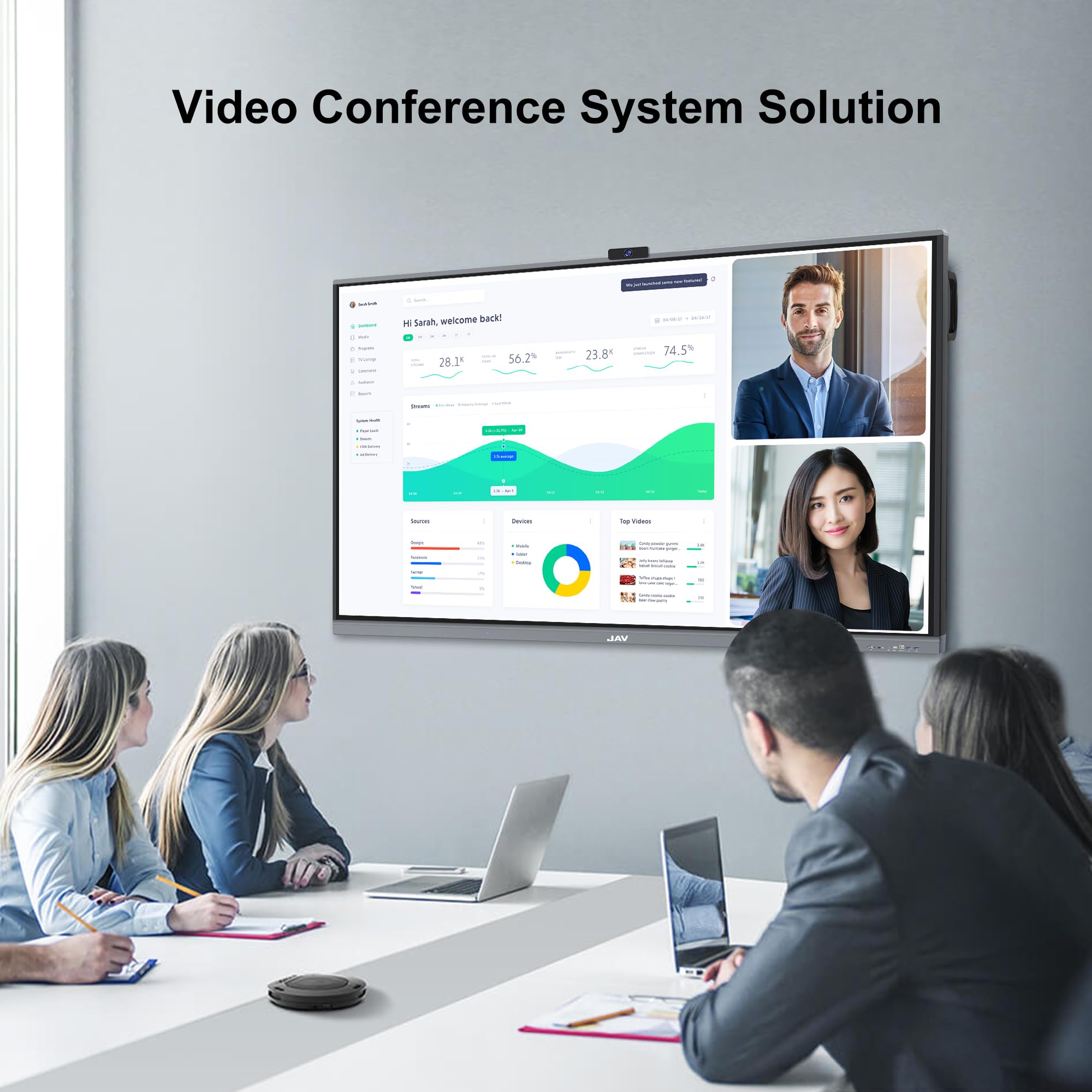 JAV Smart Board H10 Interactive Whiteboard 55 Inch Touchscreen 4K Display Board for Classroom Home Office(Wall Mount Included
