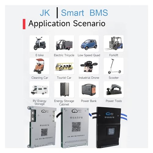 JK BMS Battery Protection Module Smart Active Balancing BMS Protection Board, Balance Current 0.4A 0.6A 8S 17S 20S 24S Continuous Discharge 40A 60A 80A Battery Equalizer (Color : BD4A17S4P, Size : J