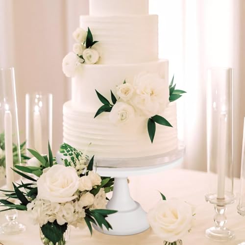 7Pc Cake Stand White Dessert Table Display Set Metal Round Tiered White Cupcake Stand Macaron Ferris Wheel Holder Cookies Serving Trays Fruit Plates for Tea Party Wedding Birthday Baby Shower (White)