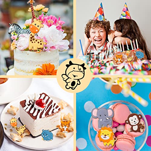 Flycalf Animal Cookie Cutter Giraffe with Plunger Stamps Jungle Cake Decoration for DIY Biscuit Cutter Baking PLA Cutter Molds for Party 3" Kitchen Supplies