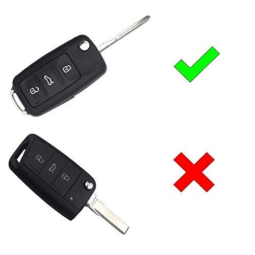 iJDMTOY Carbon Fiber Pattern Soft Silicone Key Fob Cover Case Compatible with Volkswagen Golf GTI R32 Jetta Rabbit Passat Beetle Polo Bora CC EOS Flip Key