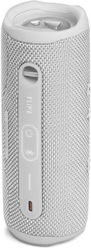 JBL Flip 6 - Waterproof Portable Bluetooth Speaker, Powerful Sound and deep bass, IPX7 Waterproof, 12 Hours of Playtime with Megen Hardshell Case - White