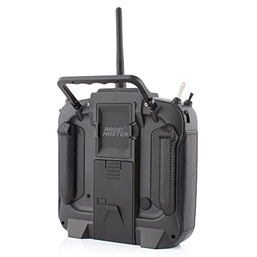 RadioMaster TX16S Mark II MAX Edition 2.4GHz 16 Channel EdgeTX OpenTX Radio Transmitter Leather Grips CNC Finished Components Mode 2 (Carbon Black, ELRS w/ AG01)