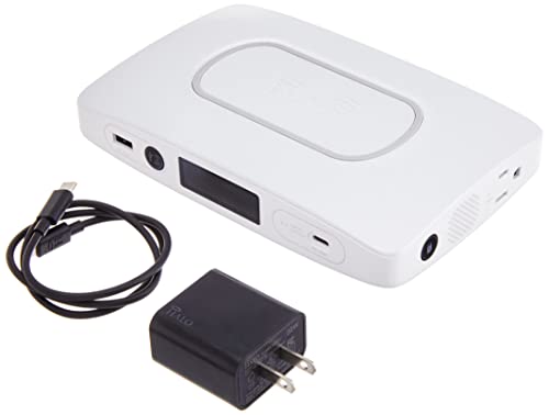 HALO Power Station 100, Portable 110VAC/100Watt w/AC Outlet, USB Ports, Wireless Phone Charging Station, Floodlight, Carry-on Approved, Pearl White