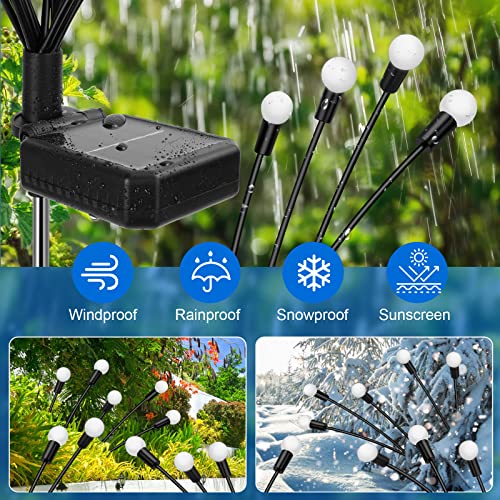 4 Pack Upgraded Firefly Swaying Outdoor Solar Lights for Yard Patio Pathway Decoration, Warm White